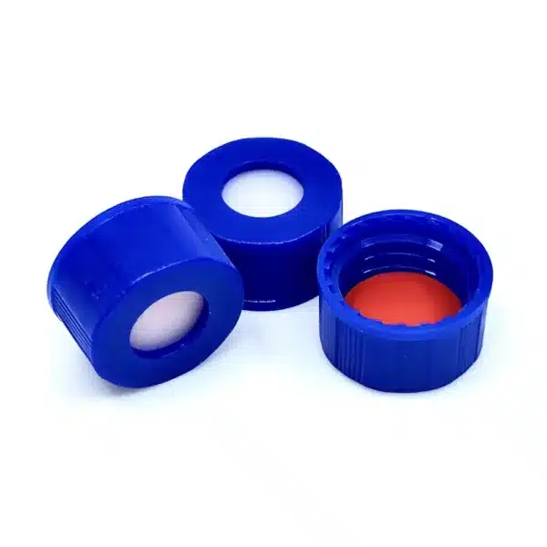 9-425mm Blue Screw PP Caps with Pre-Slit White Silicone / Red PTFE ...